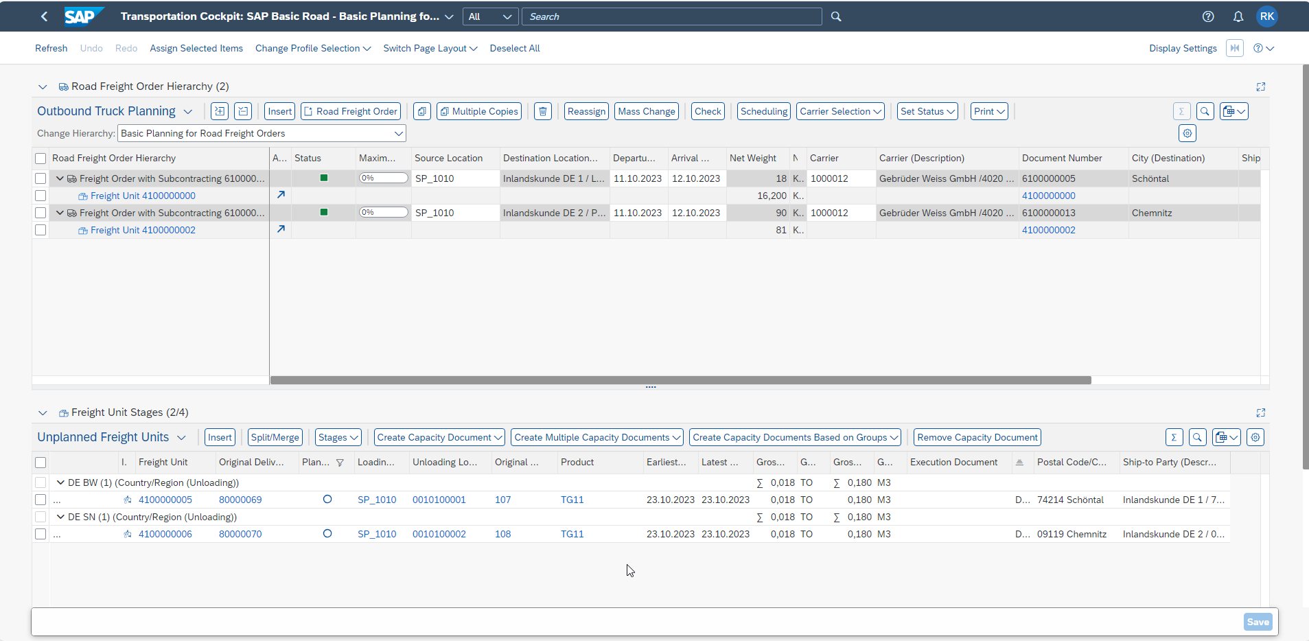 SAP TM: Transportation Cockpit in Basic TM - RONCON IT-Consulting GmbH