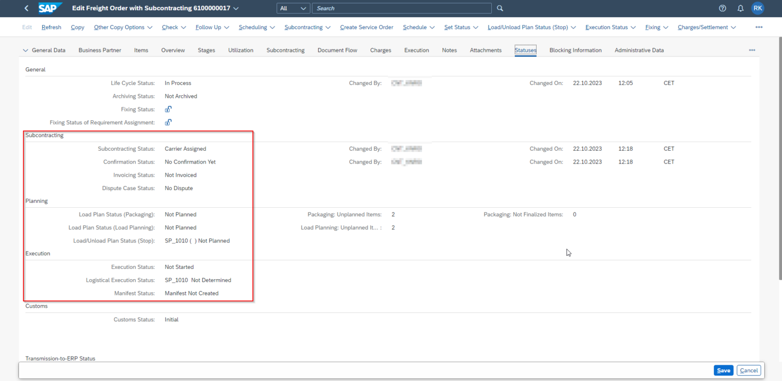 SAP TM: Transportation Cockpit in Basic TM - RONCON IT-Consulting GmbH